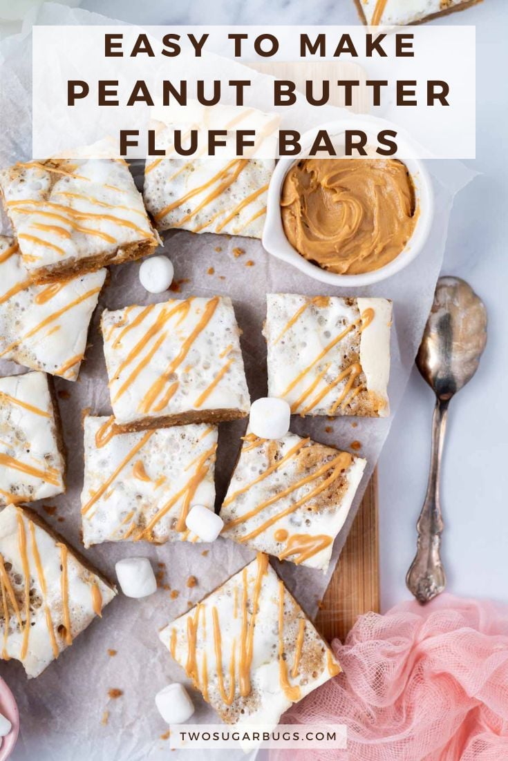 Easy Fluffernutter Bars {One Bowl} ~ two sugar bugs