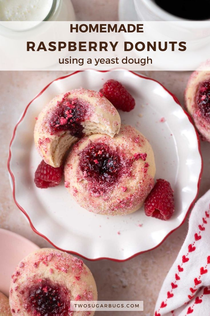 Baked Raspberry Donuts with Yeast ~ two sugar bugs