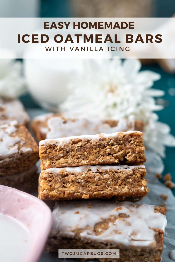 Simple Iced Oatmeal Bars ~ two sugar bugs