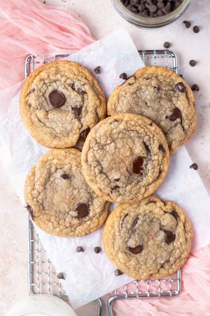 Thin and Crispy Chocolate Chip Cookies ~ two sugar bugs