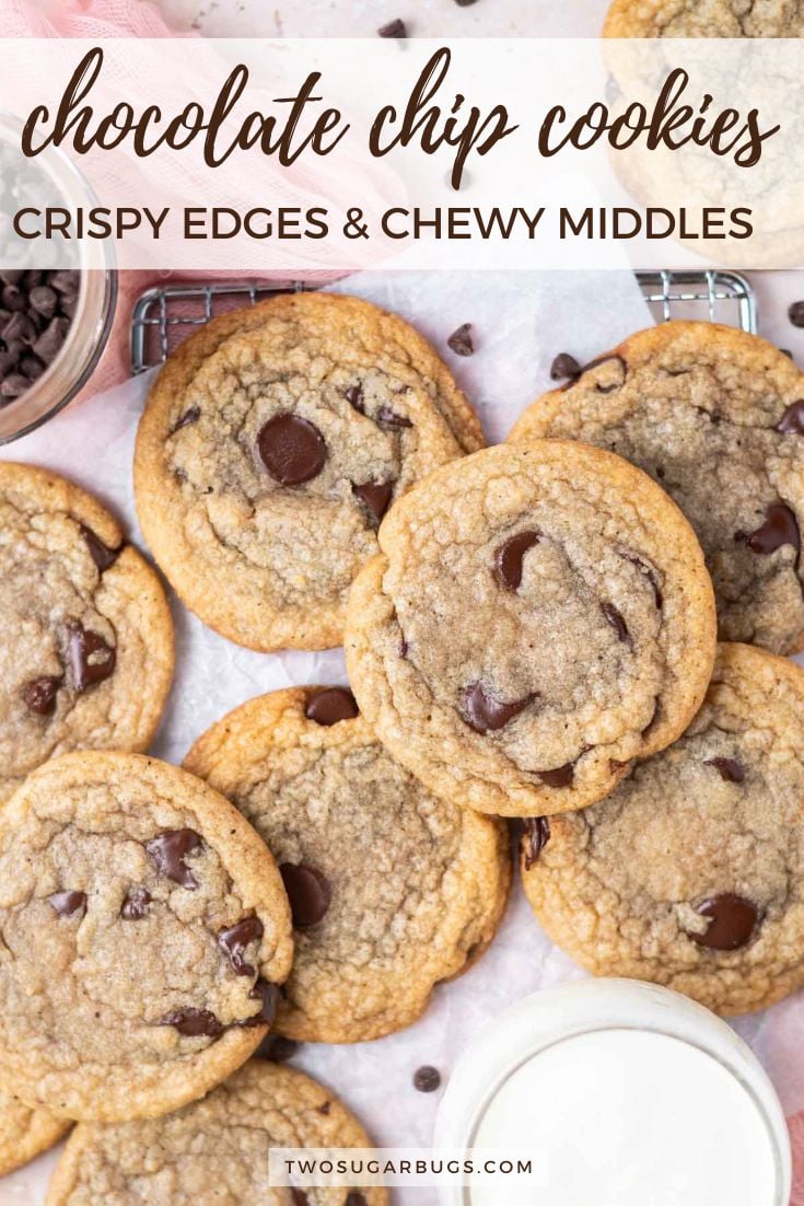 Thin and Crispy Chocolate Chip Cookies ~ two sugar bugs